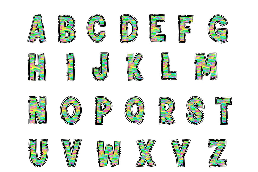 Neon Brushstroke Doodle Alpha PNG - So Fontsy