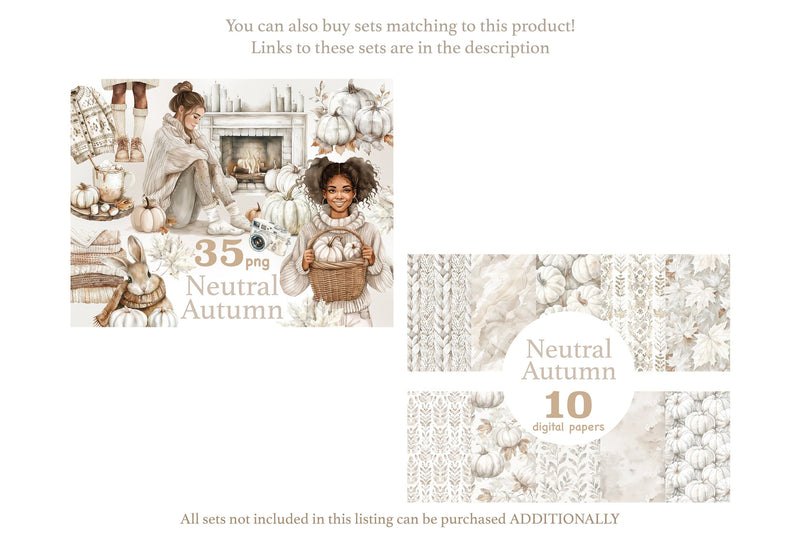Neutral Autumn Clipart | Fashion Illustration Set - So Fontsy
