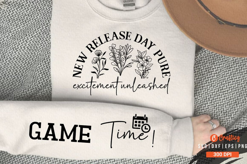 New release day pure excitement unleashed Sleeve SVG Design - So Fontsy