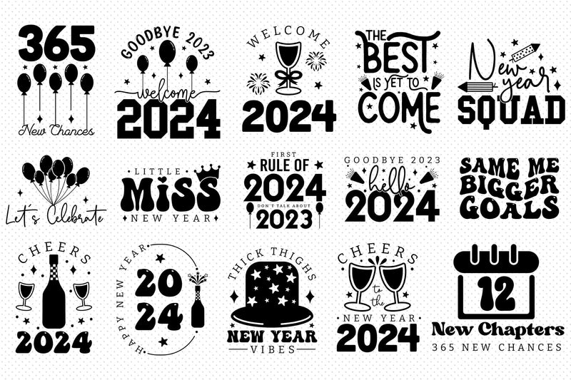New Year 2024 SVG Bundle - So Fontsy