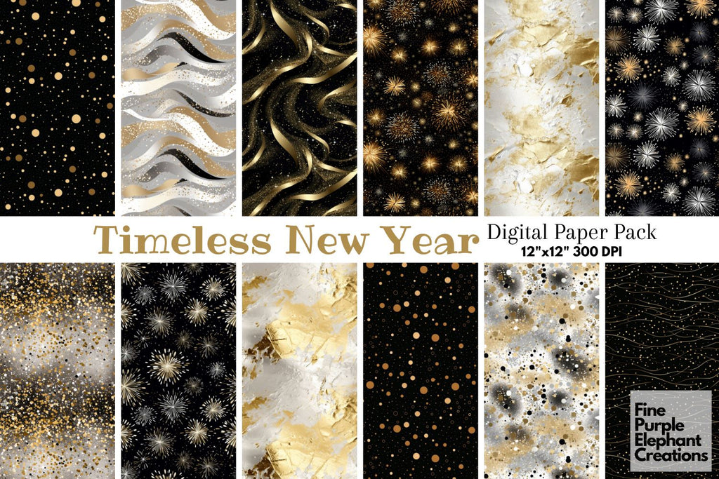 New Years Eve | Gold Silver Paper - So Fontsy