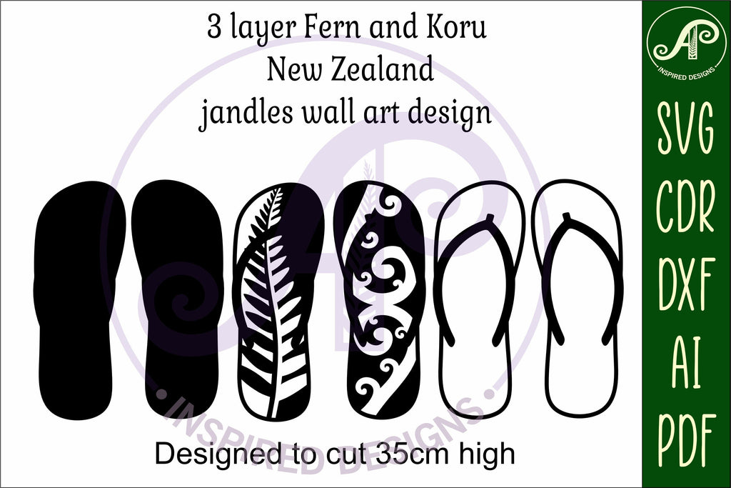 New Zealand jandles with designs 3 layer SVG laser cut file - So Fontsy