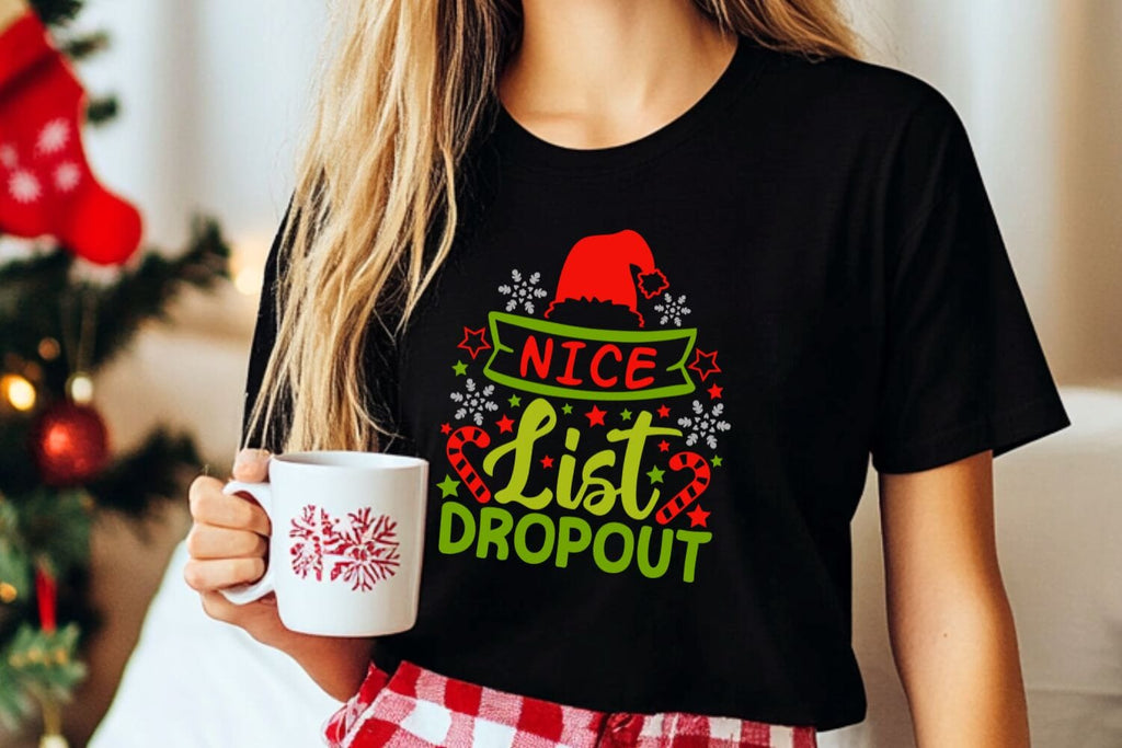 Nice List Dropout| Funny Christmas SVG Cutting Files. - So Fontsy