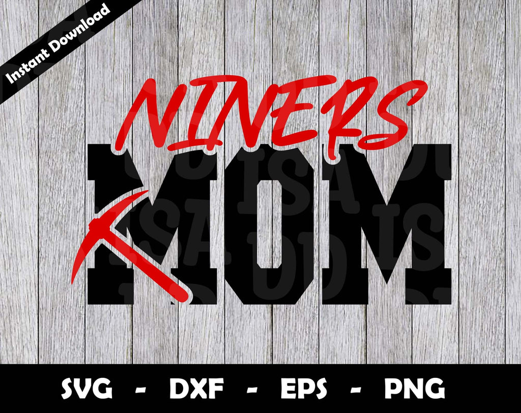 Niners Mom SVG Cut File, Niners logo SVG Design, Niners Mom Football, T ...