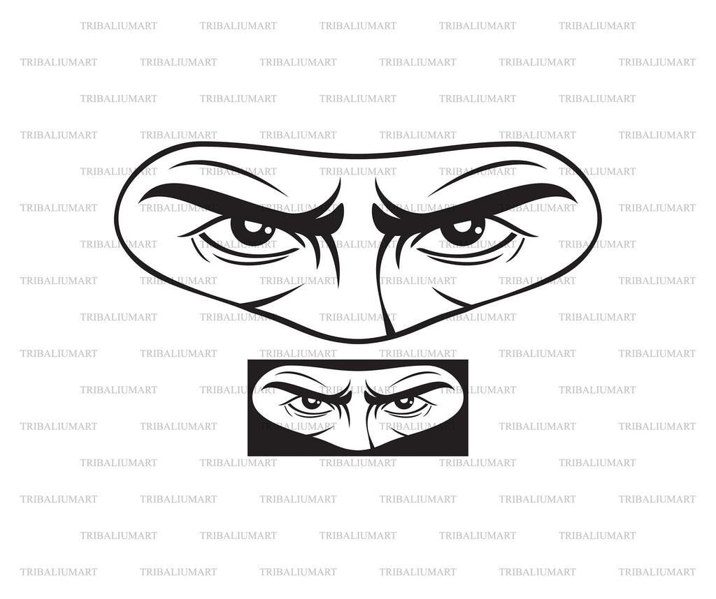 Ninja Eyes. Cut files for Cricut. Clip Art silhouette (eps, svg, pdf ...