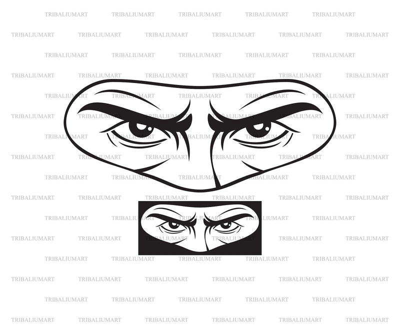 Ninja Eyes. Cut files for Cricut. Clip Art silhouette (eps, svg, pdf ...