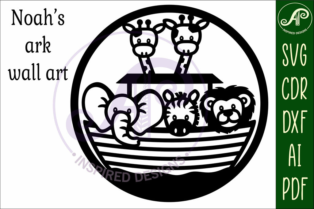 Noah's Ark wall sign svg laser cut design - So Fontsy