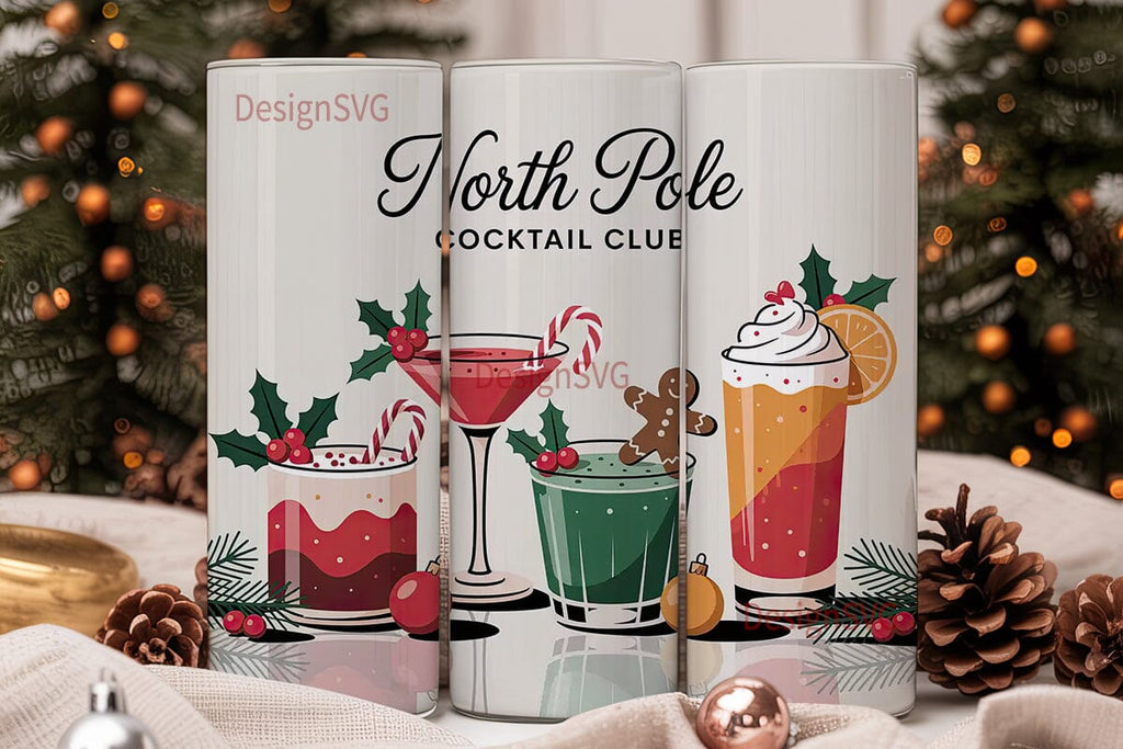 North Pole Cocktails 20oz Tumbler Wrap - So Fontsy