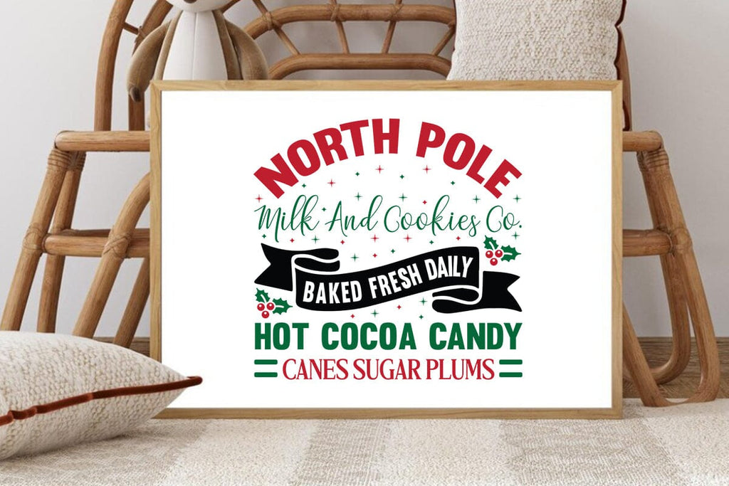 North pole milk and cookies co baked fresh daily hot cocoa candy canes ...