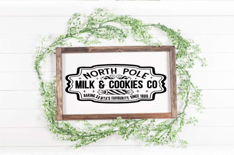 North pole milk & cookies co baking santas favourite since 1886 - So Fontsy