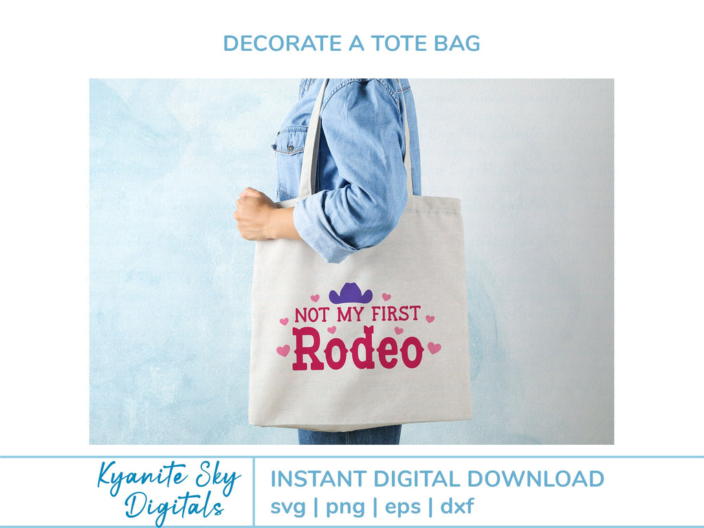 Not My First Rodeo SVG western quote with hearts and cowgirl hat - So ...