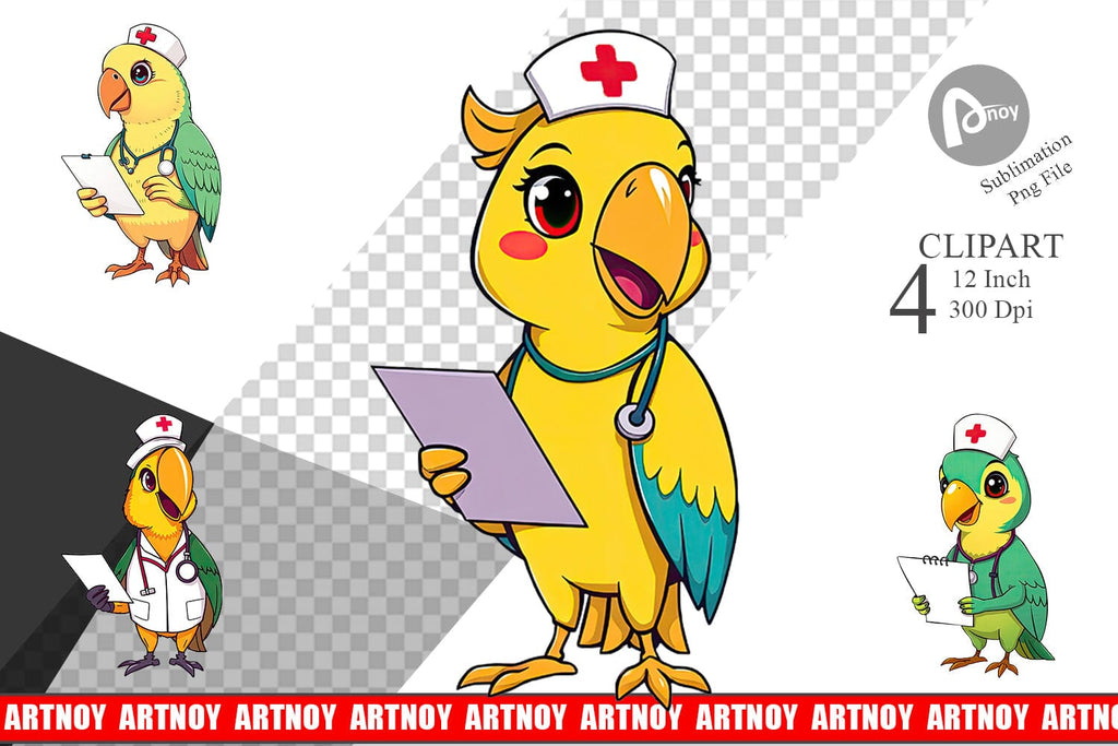 Nurse Parrot Clipart - So Fontsy