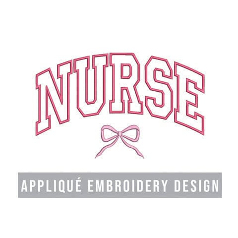 Nurse with Bow Appliqué Embroidery Design - So Fontsy