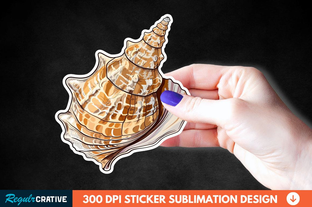Ocean Seashell Sticker Clipart - So Fontsy