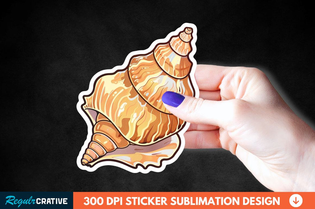 Ocean Seashell Sticker Clipart - So Fontsy