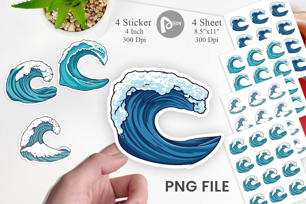 Ocean Wave Sticker - So Fontsy