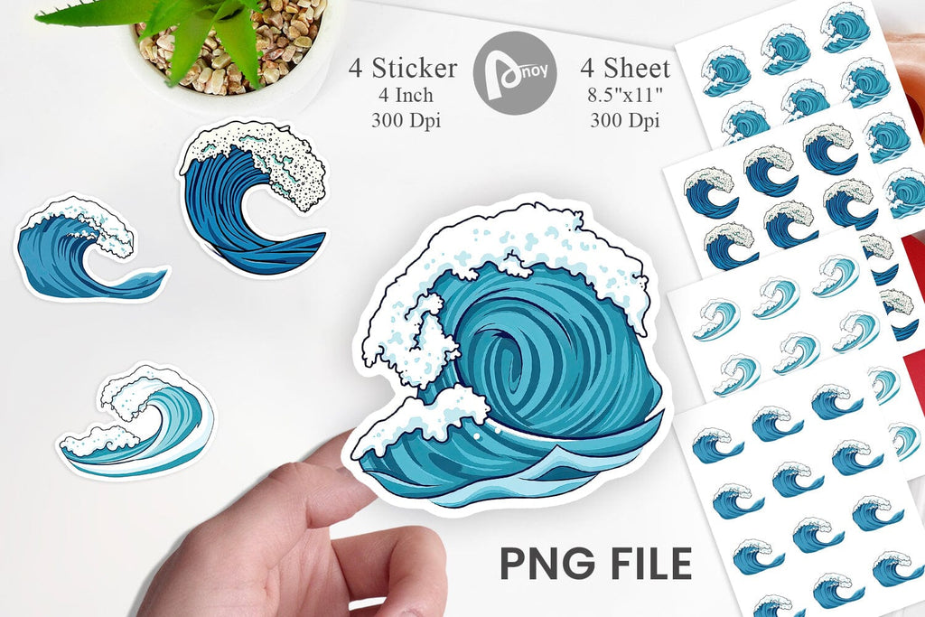 Ocean Wave Sticker - So Fontsy