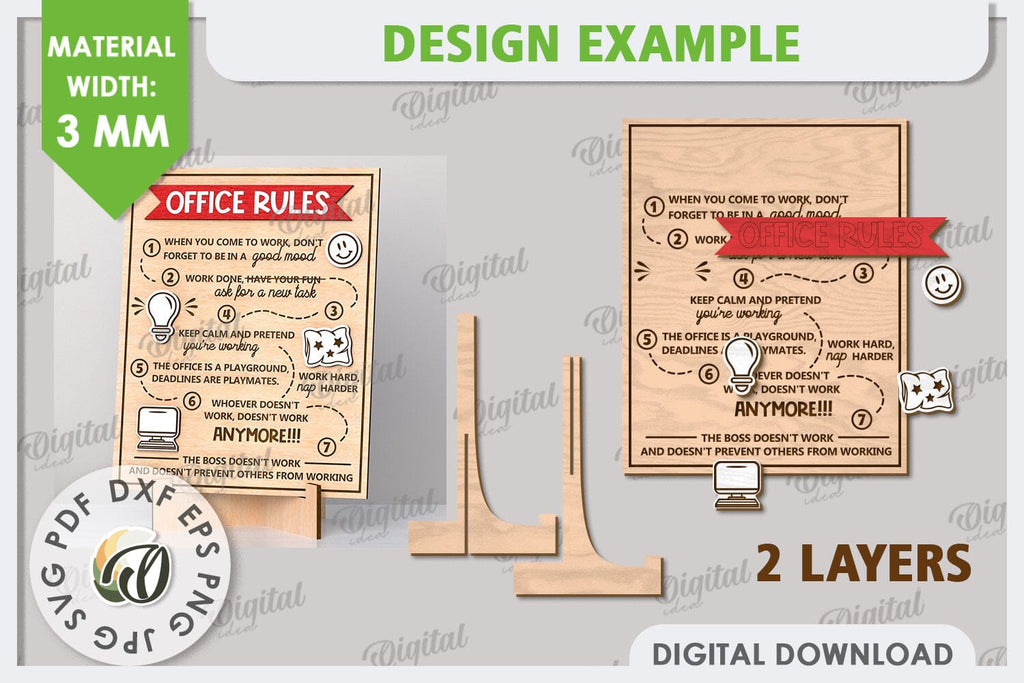 Office Rules SVG. Funny Rules Plaque Laser Cut. Rules Sign - So Fontsy