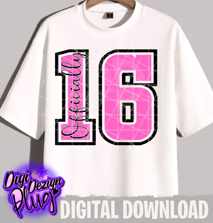 Officially 16 Svg- Png -16th Birthday- Sweet 16 Digital Download - So ...