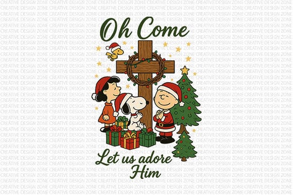 Oh Come Let Us Adore Him Christmas PNG - So Fontsy