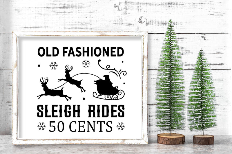 Old fashioned sleigh rides 50 cents SVG Design - So Fontsy