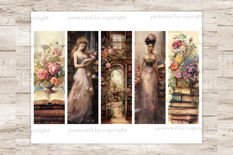 Old Library Bookmarks | Booklover Bookmarks - So Fontsy