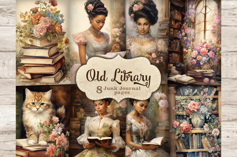 Old Library Junk Journal Kit | Victorian Ephemera - So Fontsy