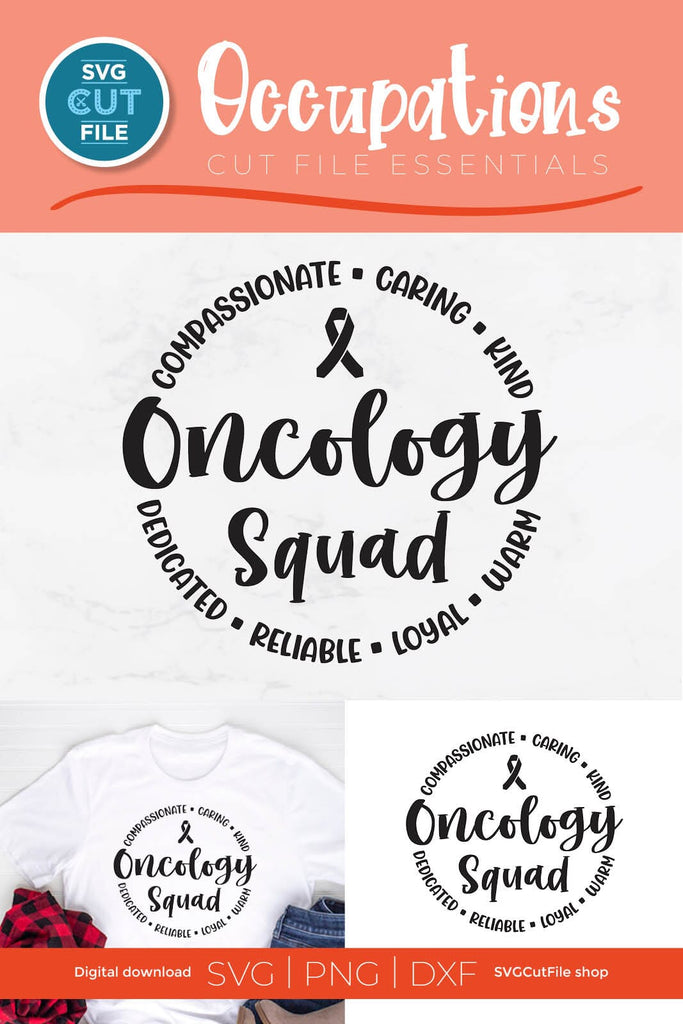 Oncology Squad svg for Oncologist and team staff or crew - So Fontsy