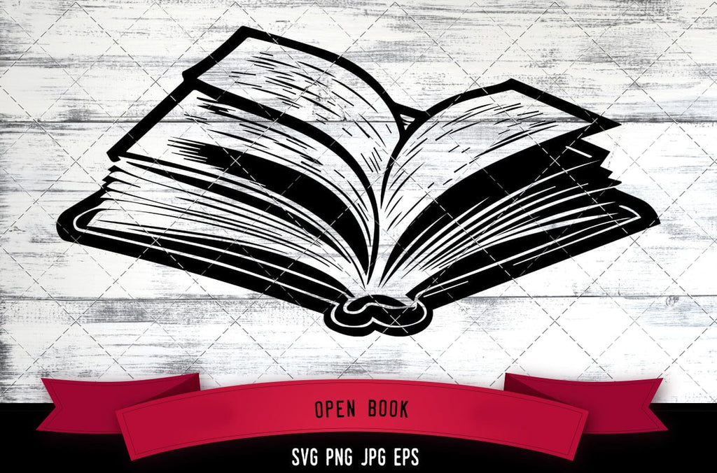 Open Book SVG, Book lover SVG - So Fontsy