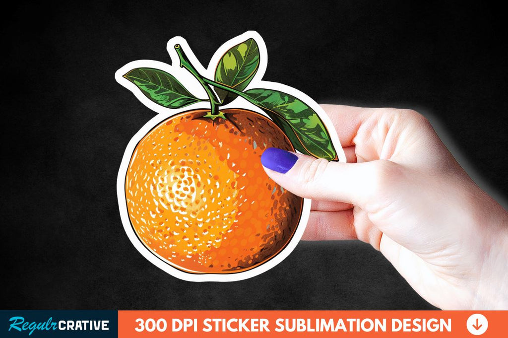 Orange Sticker Clipart - So Fontsy