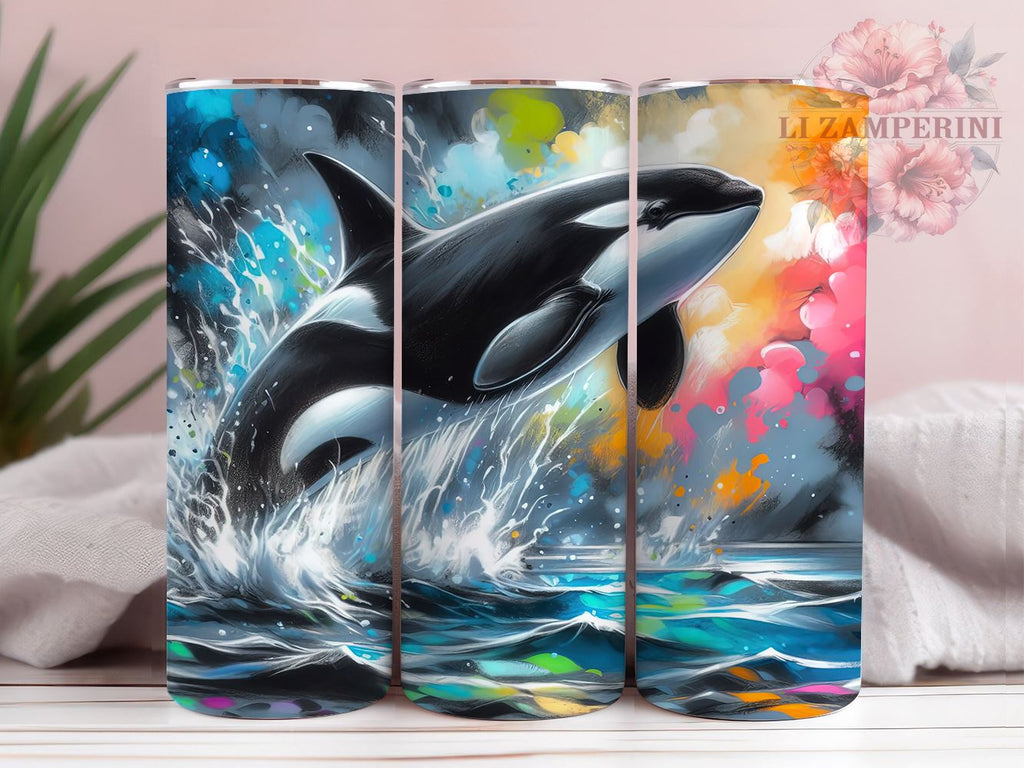 Orca Wildlife Marine Tumbler Wrap, Killer Whale, Tumbler Wrap, Sublimation Design, Marine Life ...