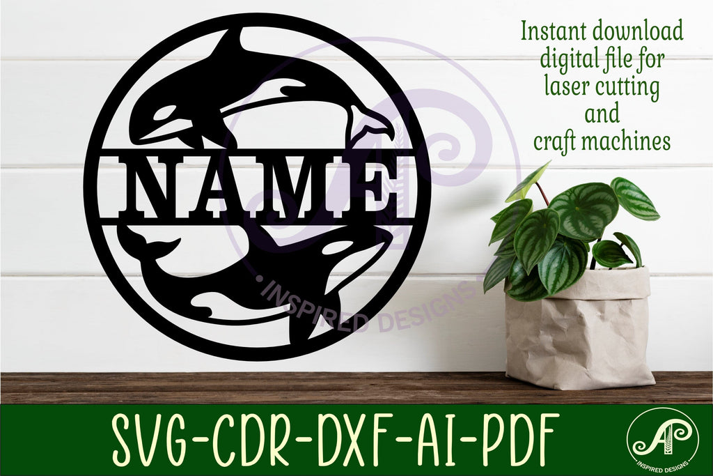 Orcas name wall art sign, SVG - So Fontsy