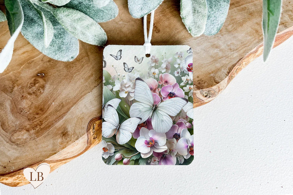 Orchid Air Freshener, Butterfly Car Freshie Sublimation - So Fontsy
