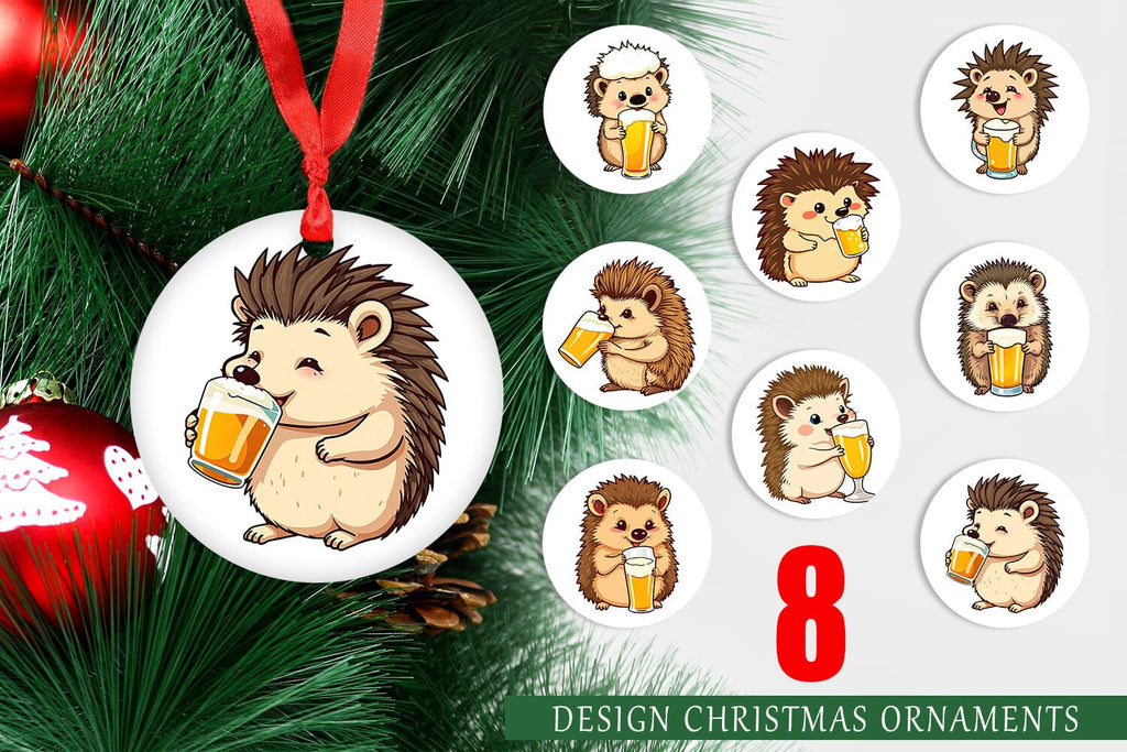 Ornament Hedgehog Beer Day - So Fontsy
