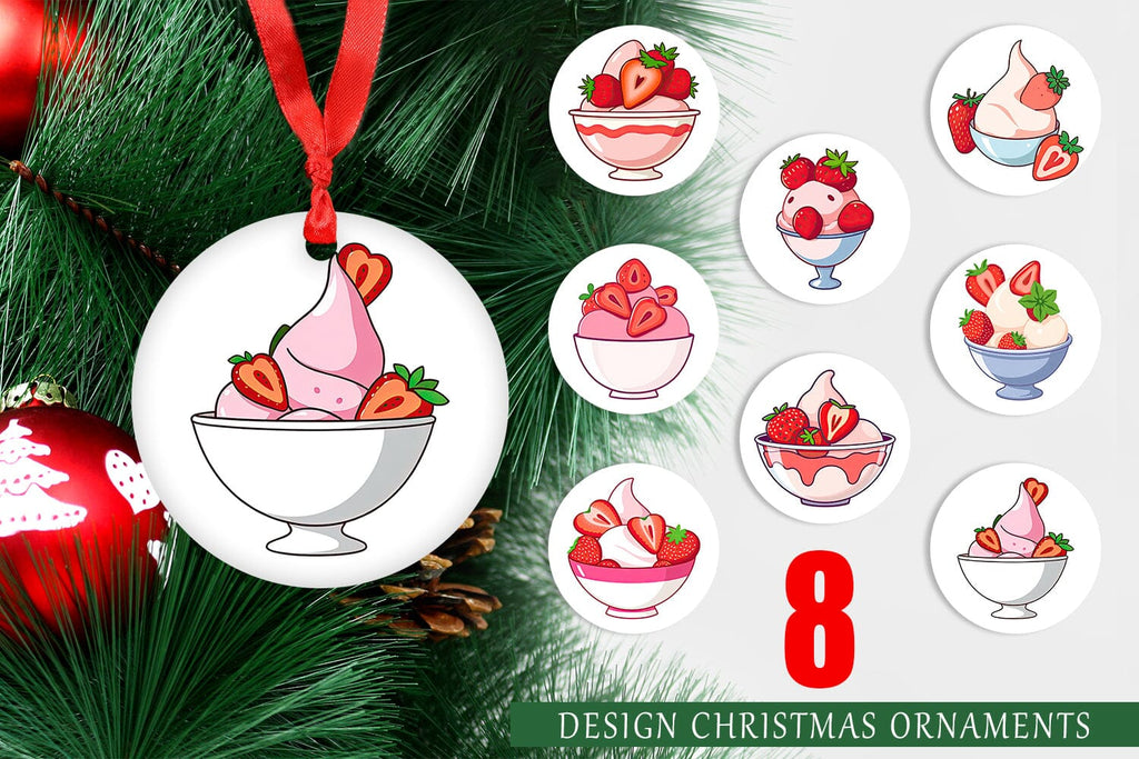 Ornament Strawberry Scoop - So Fontsy