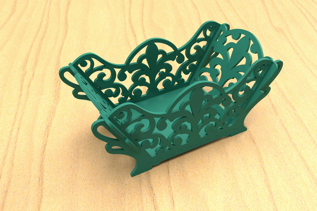 Ornate Fruit Basket SVG files for laser cutter - So Fontsy