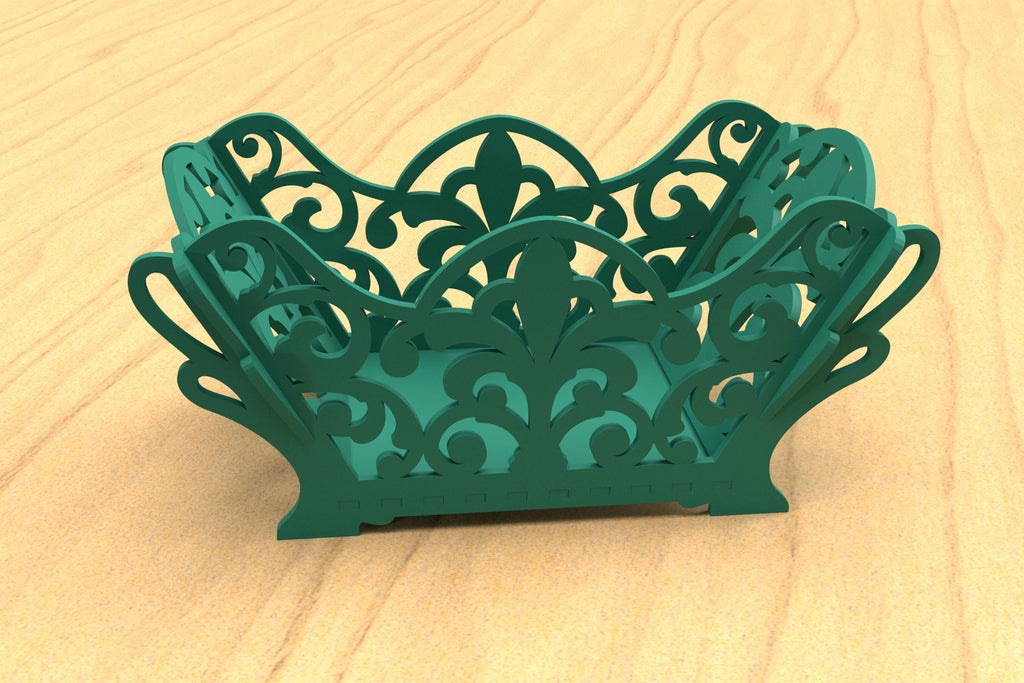 Ornate Fruit Basket SVG files for laser cutter - So Fontsy