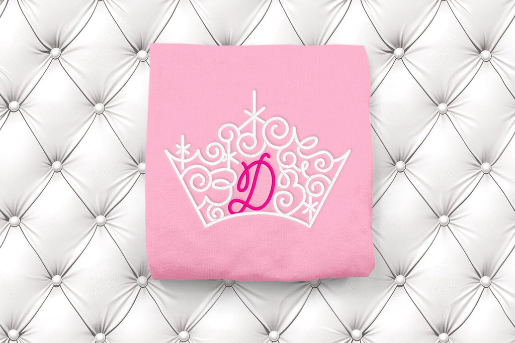 Ornate Magical Tiara with Letter D Embroidery - So Fontsy