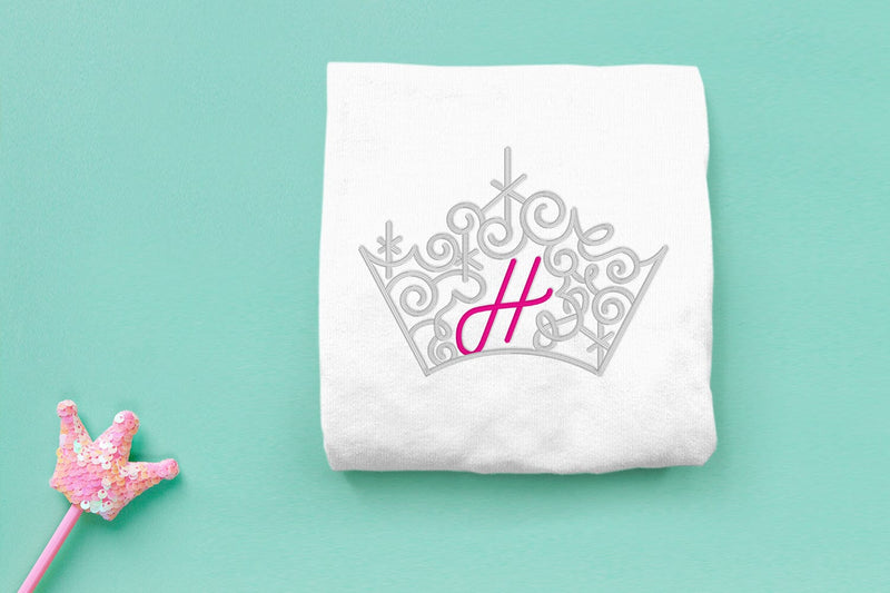 Ornate Magical Tiara with Letter H Embroidery - So Fontsy