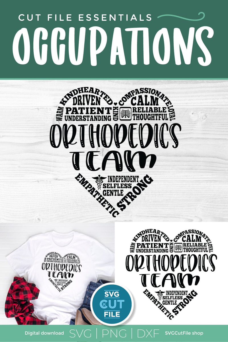 Orthopedics Team SVG for your Ortho friends or coworkers - So Fontsy