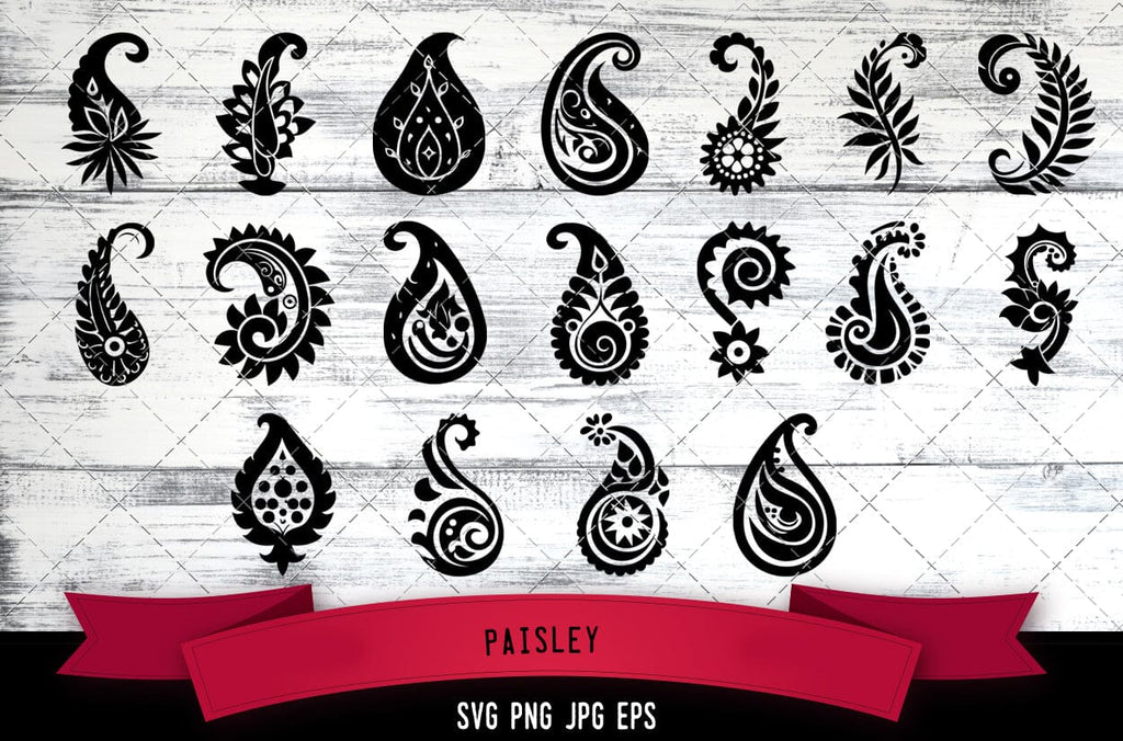 Paisley Vector Bundle - JPG, SVG, PNG, EPS - Digital Download with ...