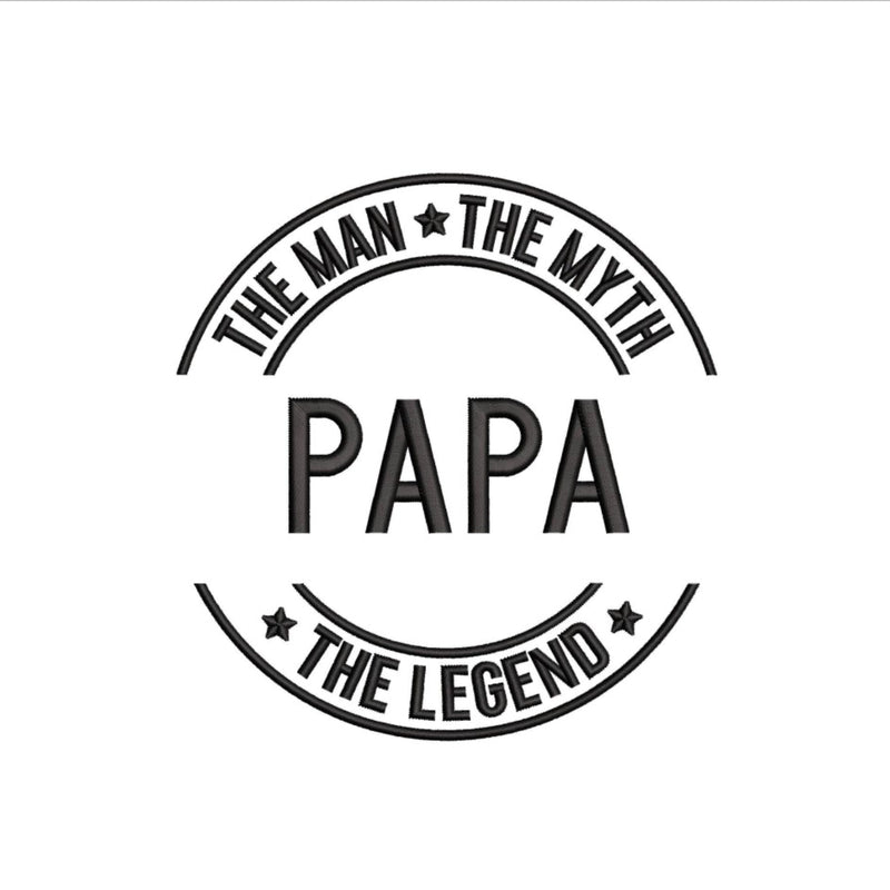 Papa Machine Embroidery Design, 4 sizes, Instant download - So Fontsy