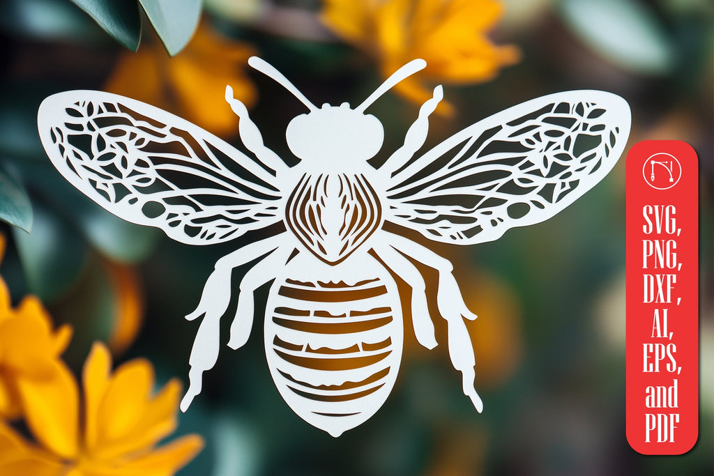 Paper Cut Bee SVG Cut File - So Fontsy