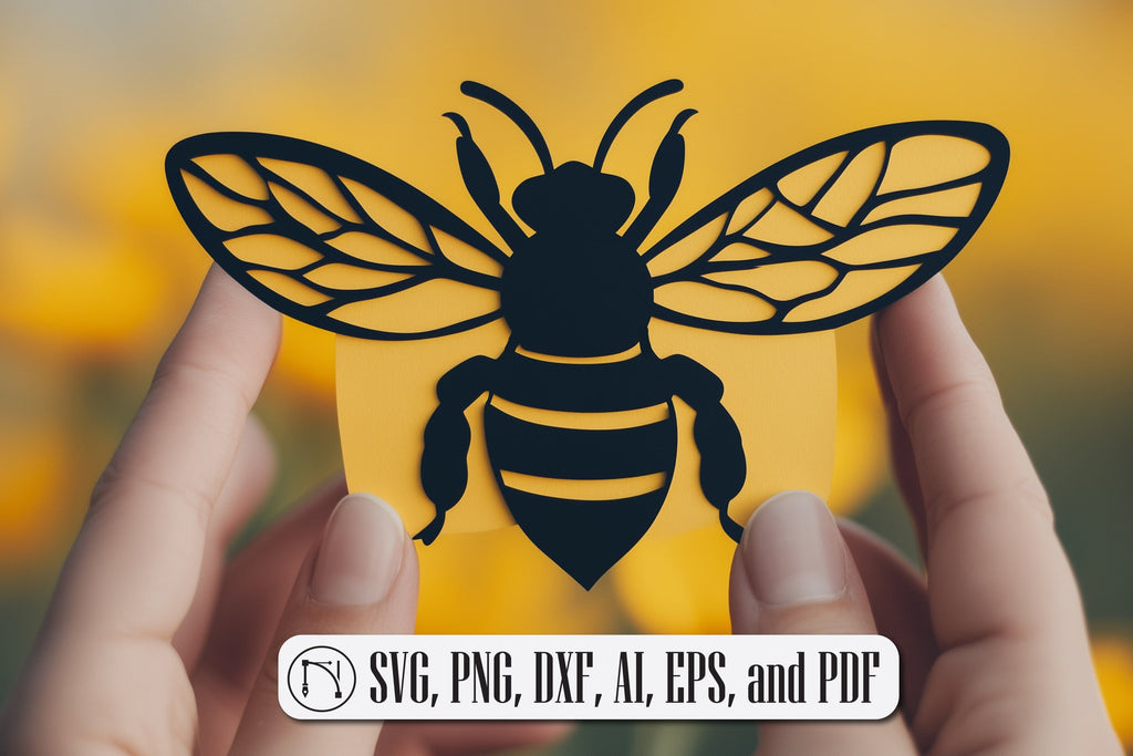 Paper Cut Bee SVG Cut File - So Fontsy