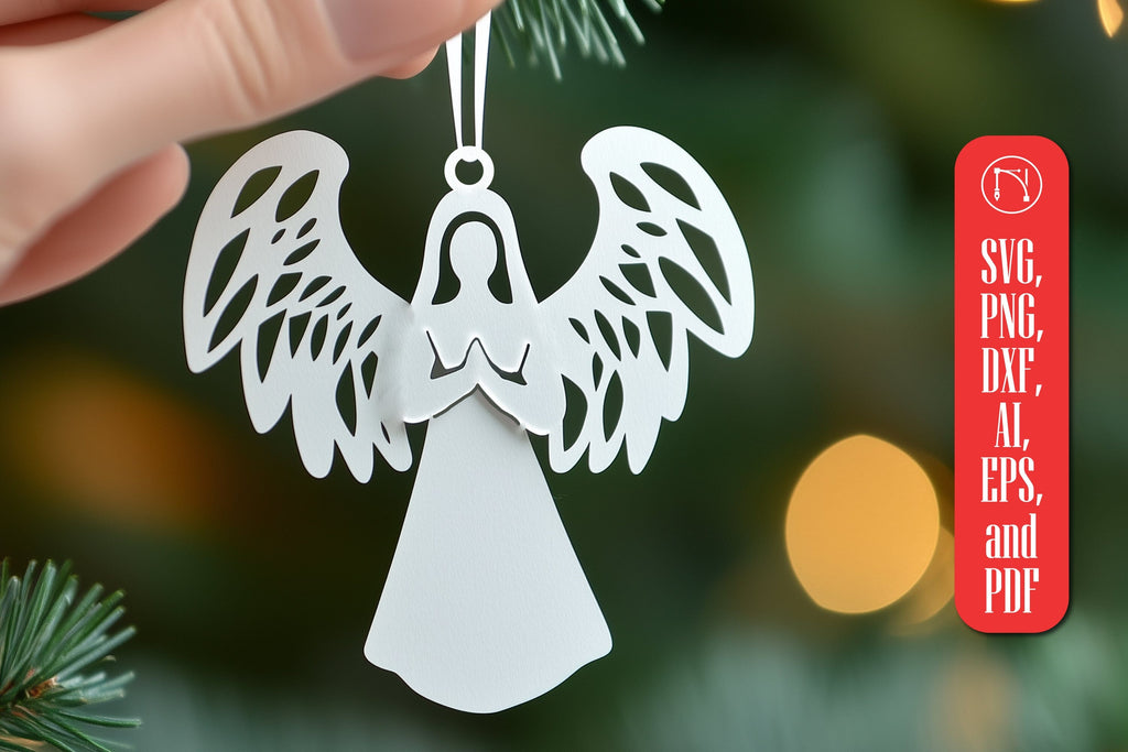 Paper Cut Christmas Angel SVG Cut File - So Fontsy