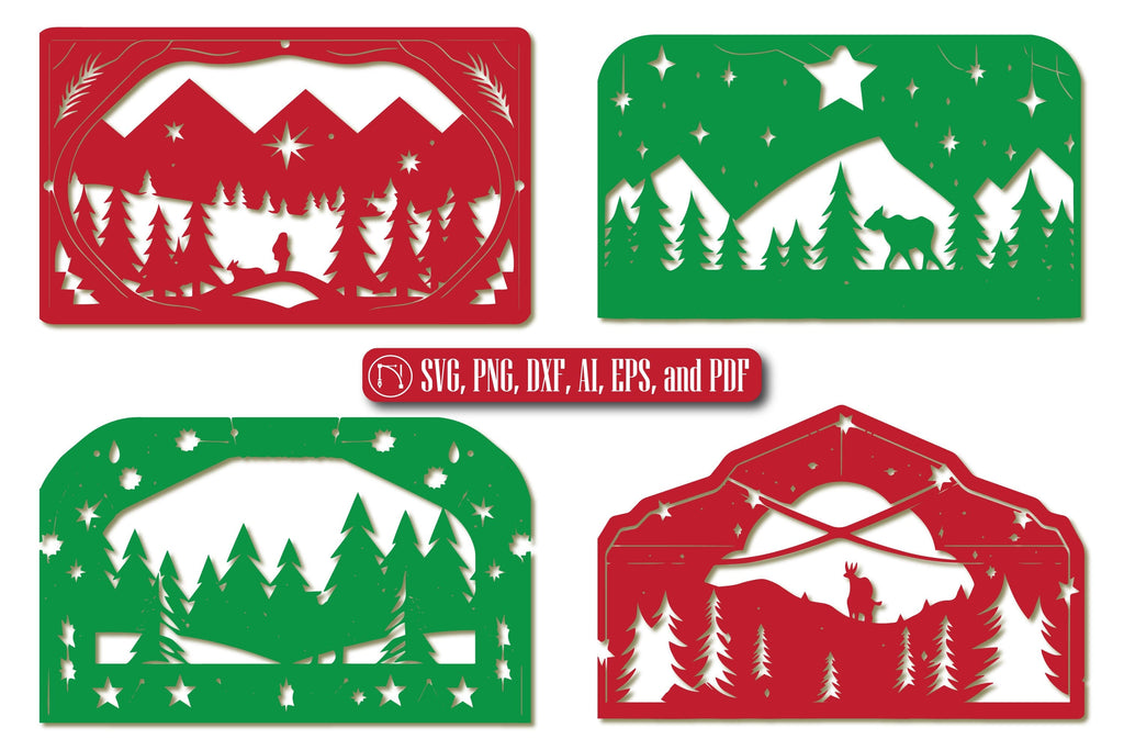 Paper Cut Christmas Decor SVG Bundle - So Fontsy