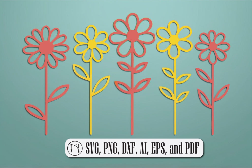 paper-cut Daisy Flowers SVG cut file - So Fontsy