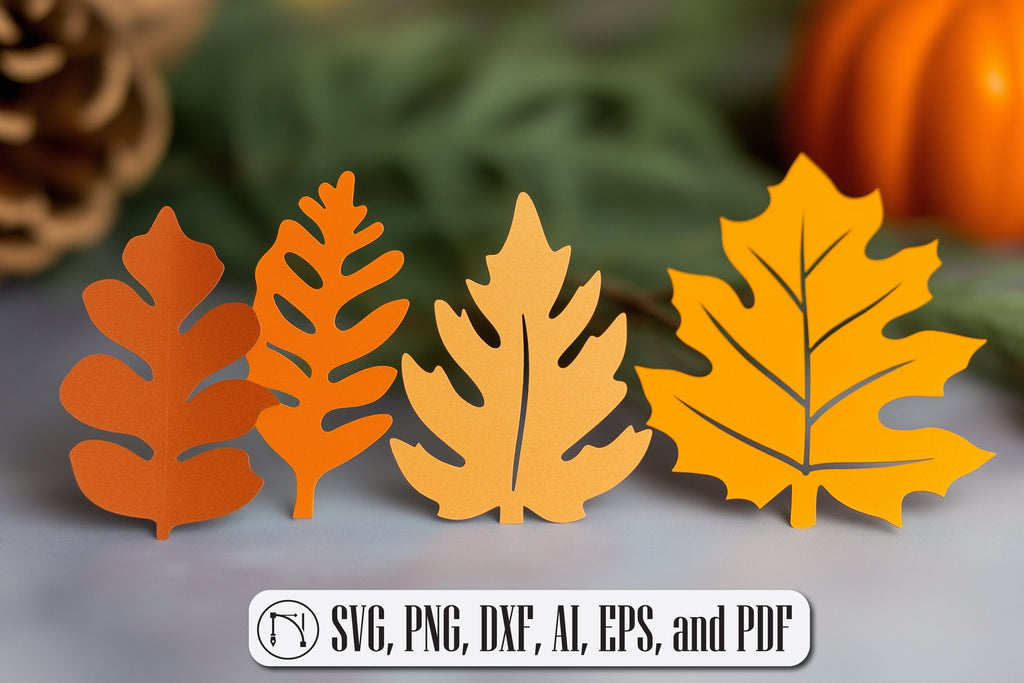 Paper Cut Fall Leaves SVG Cut File - So Fontsy
