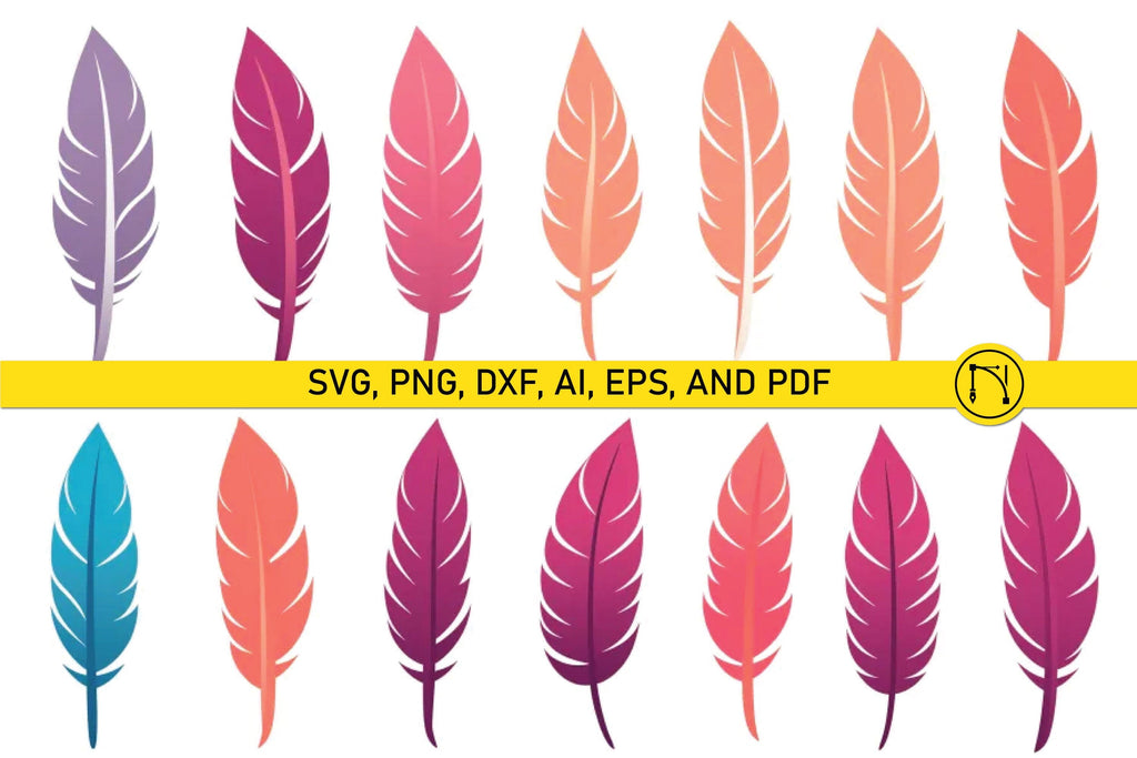 Paper Cut Feather SVG Bundle - So Fontsy