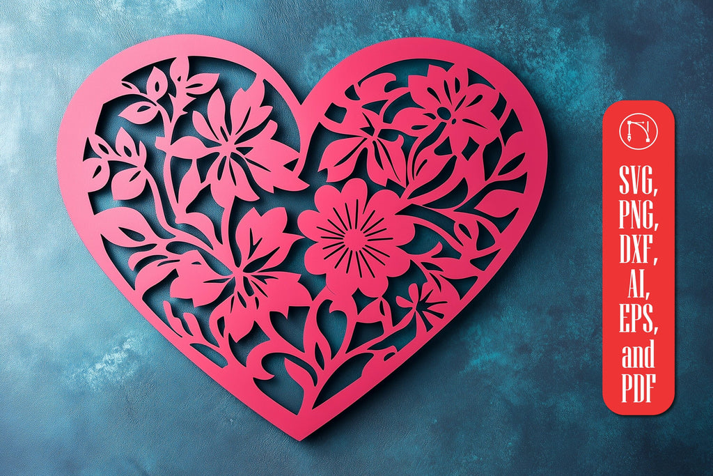 Paper Cut Scalloped Heart SVG Cut File - So Fontsy
